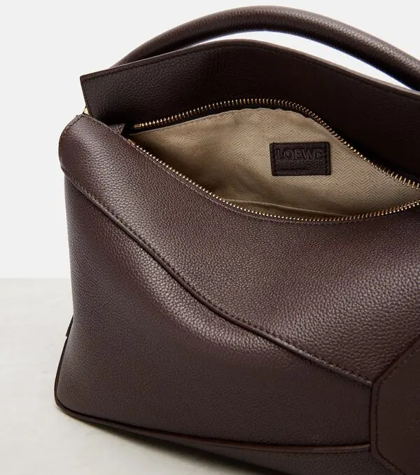 Loewe Puzzle Edge Small Leather Top-handle Bag - Brown