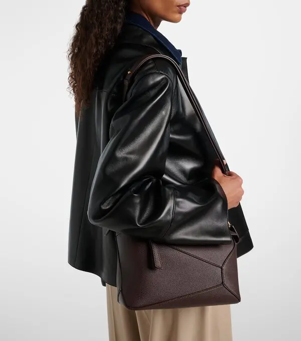 Loewe Puzzle Edge Small Leather Top-handle Bag - Brown