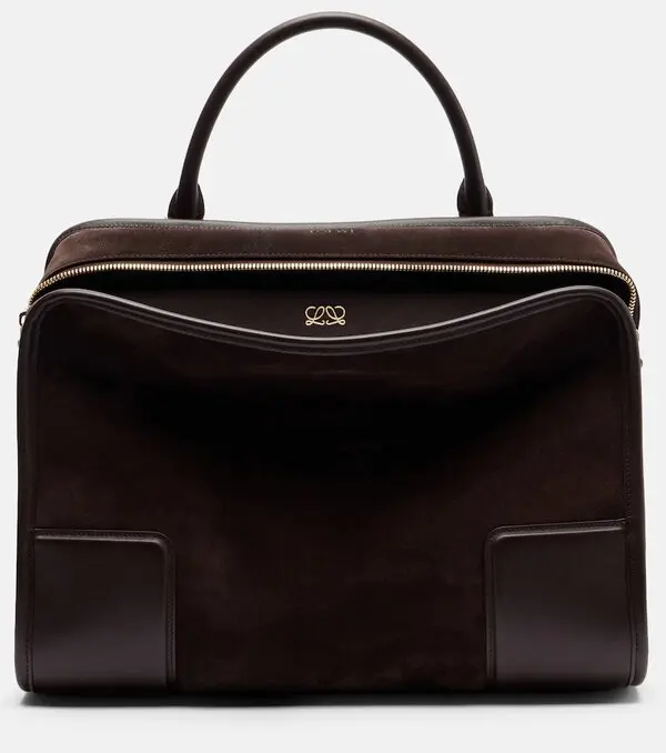 Loewe Amazona 180 Suede Tote Bag - Brown
