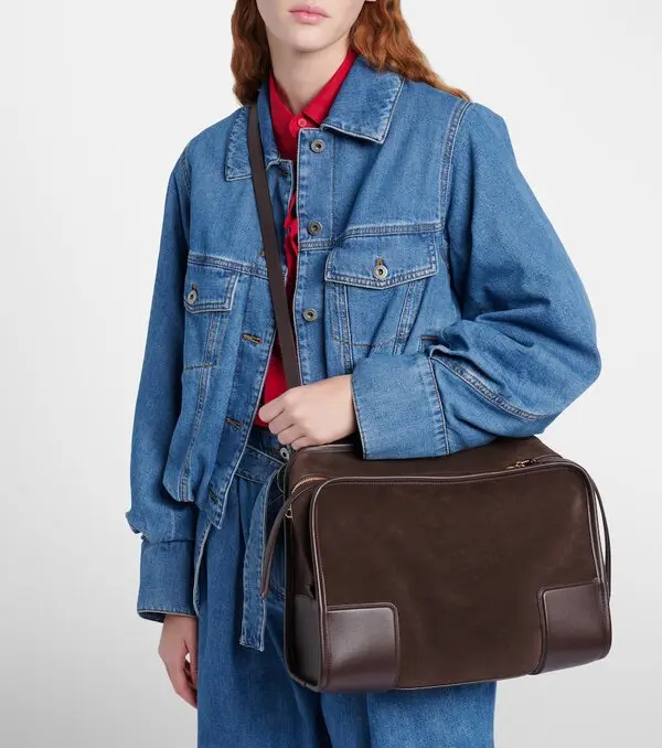 Loewe Amazona 180 Suede Tote Bag - Brown