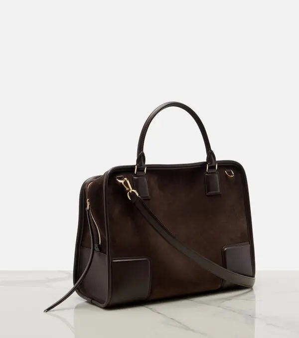 Loewe Amazona 180 Suede Tote Bag - Brown