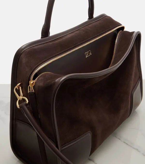 Loewe Amazona 180 Suede Tote Bag - Brown
