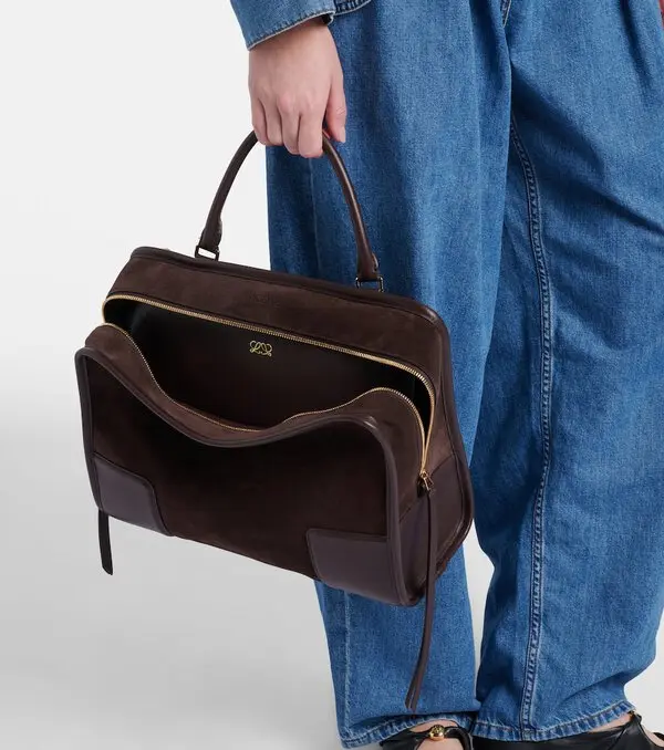 Loewe Amazona 180 Suede Tote Bag - Brown