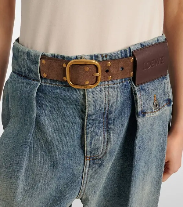 Loewe Studded Suede Belt