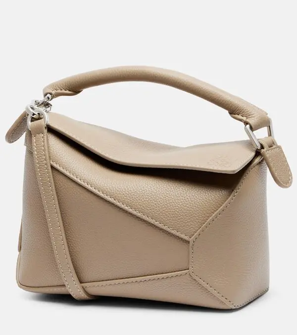 Loewe Puzzle Edge Mini Leather Top-handle Bag - Beige