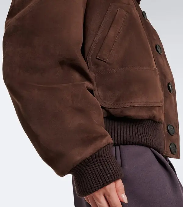 Attico Oversized Suede Bomber Jacket