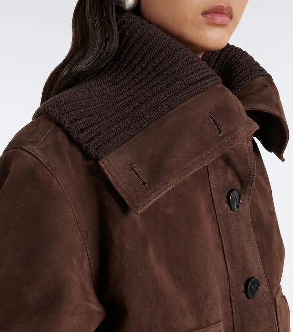 Attico Oversized Suede Bomber Jacket