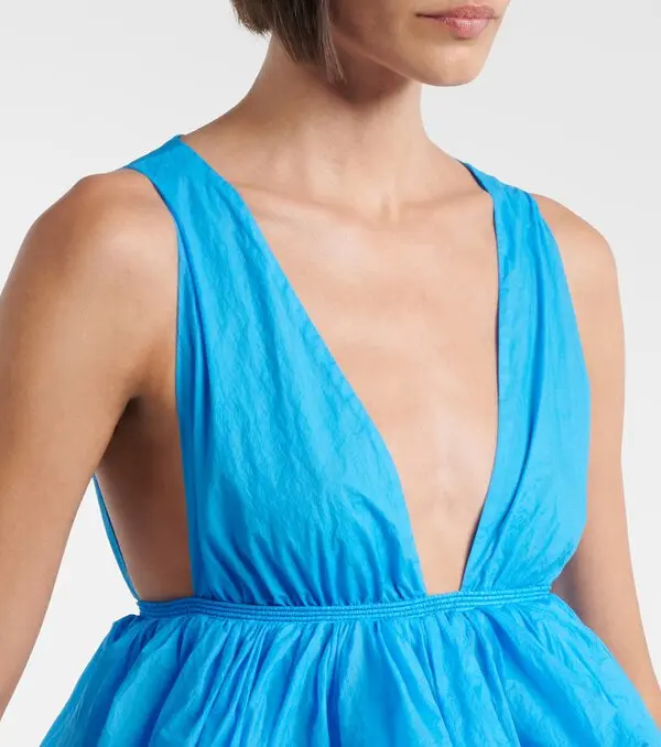 Alaïa Gathered Crop Top - Blue