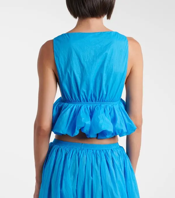 Alaïa Gathered Crop Top - Blue