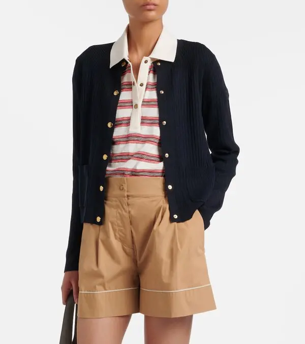 Moncler Wool-blend Cardigan With Leather Details