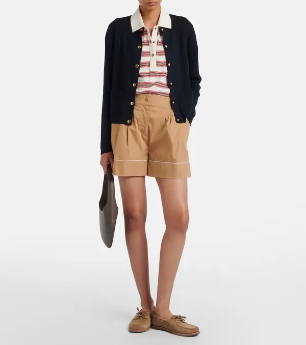 Moncler Wool-blend Cardigan With Leather Details