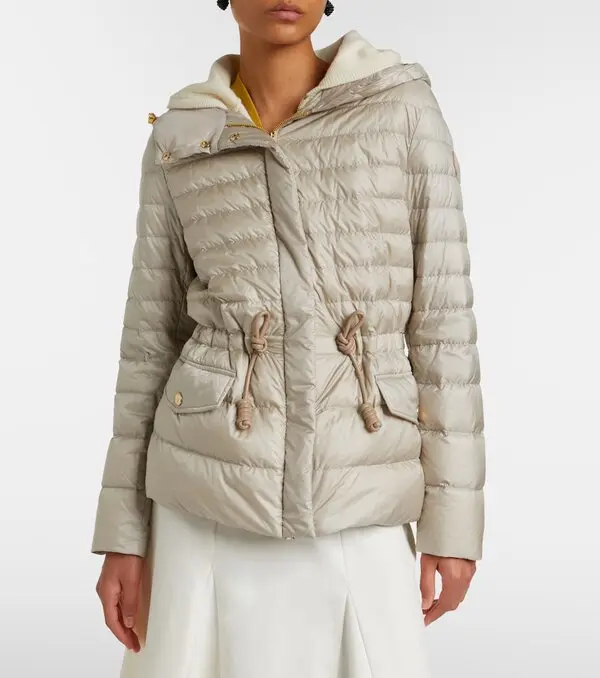 Moncler Raies Hooded Quilted Down Jacket - Grey