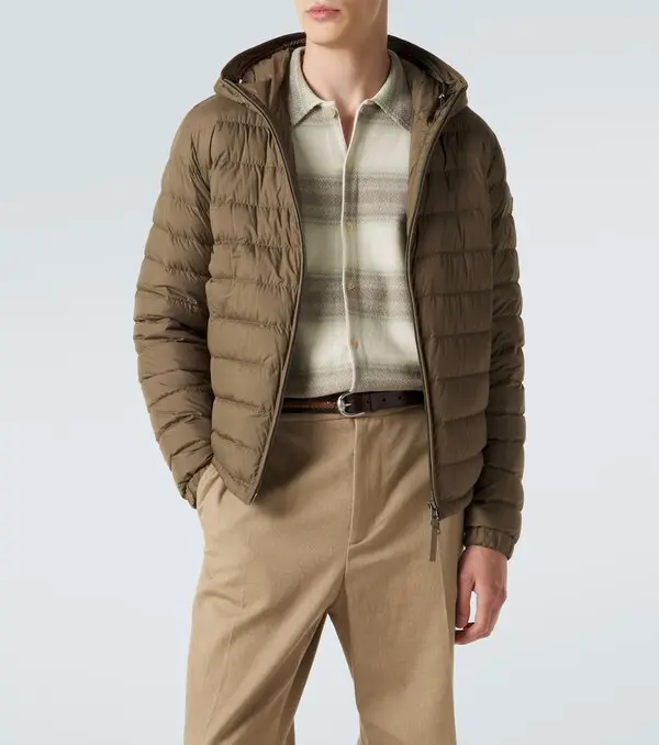 Moncler Quilted Down Jacket With Drawstring Hood