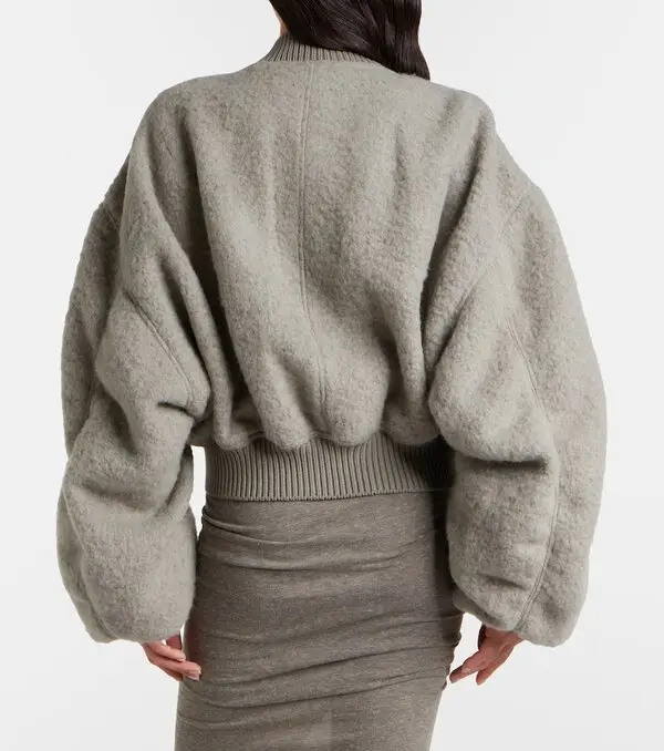Rick Owens Alpaca And Wool-blend Bomber Jacket - Grey