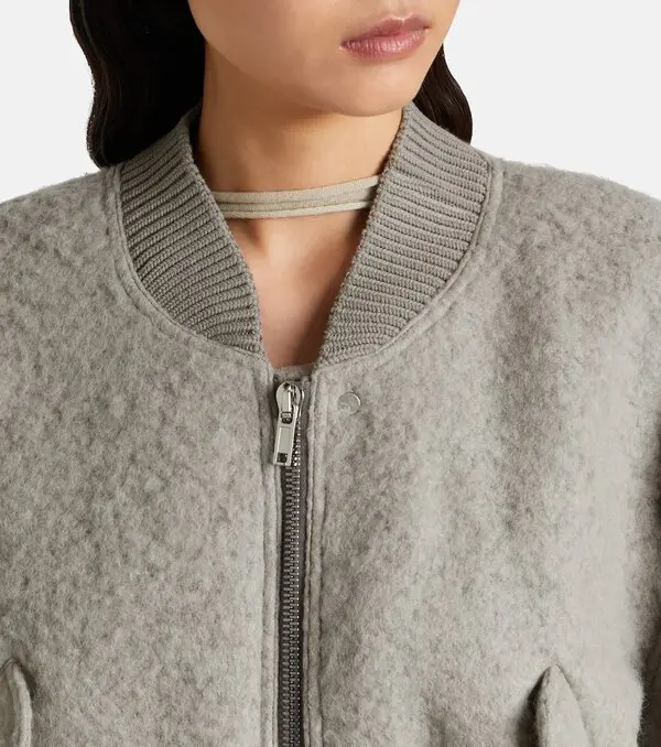 Rick Owens Alpaca And Wool-blend Bomber Jacket - Grey