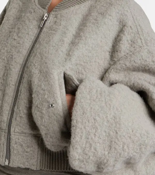 Rick Owens Alpaca And Wool-blend Bomber Jacket - Grey
