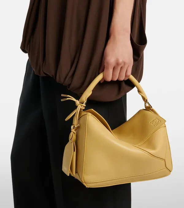 Loewe Puzzle Large Leather Top-handle Bag - Yellow