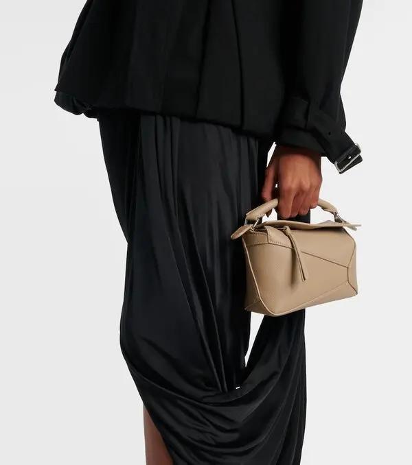 Loewe Puzzle Edge Mini Leather Top-handle Bag - Beige