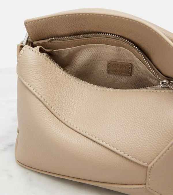 Loewe Puzzle Edge Mini Leather Top-handle Bag - Beige