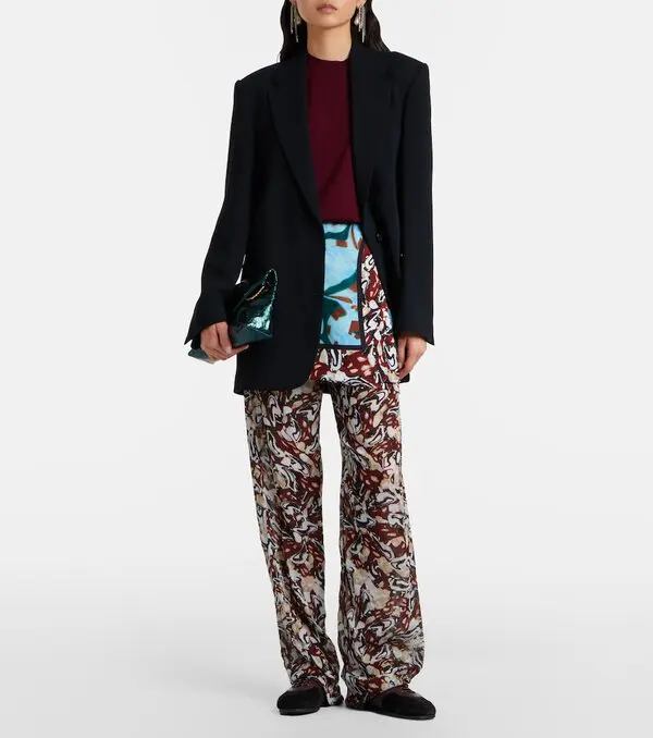 Dries Van Noten Suede And Leather Lace-up Sneakers - Black