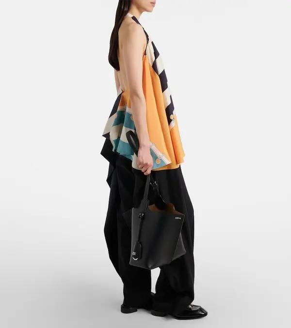 Loewe Bilbao Medium Leather Tote Bag - Black