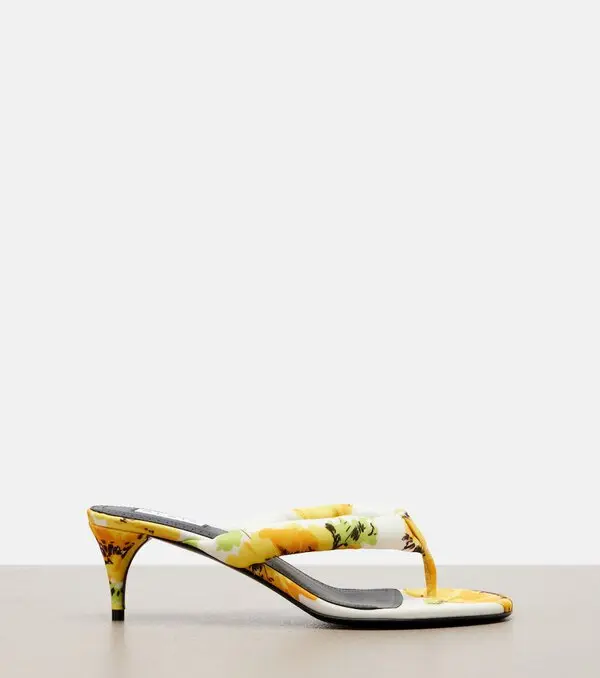 Alaïa Floral Padded Thong Sandals
