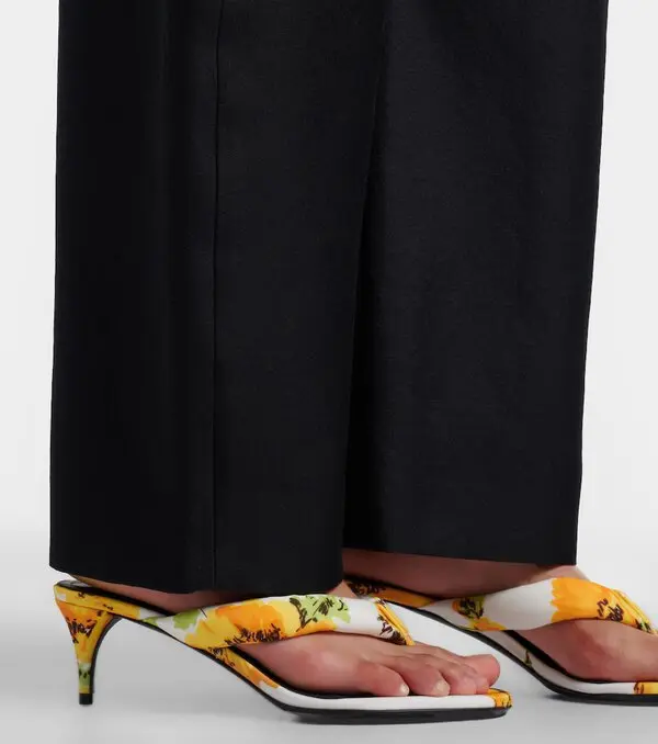 Alaïa Floral Padded Thong Sandals