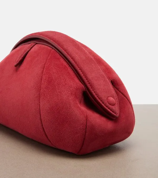 Alaïa Small Suede Clutch - Red