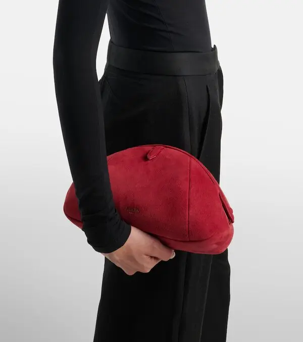 Alaïa Small Suede Clutch - Red