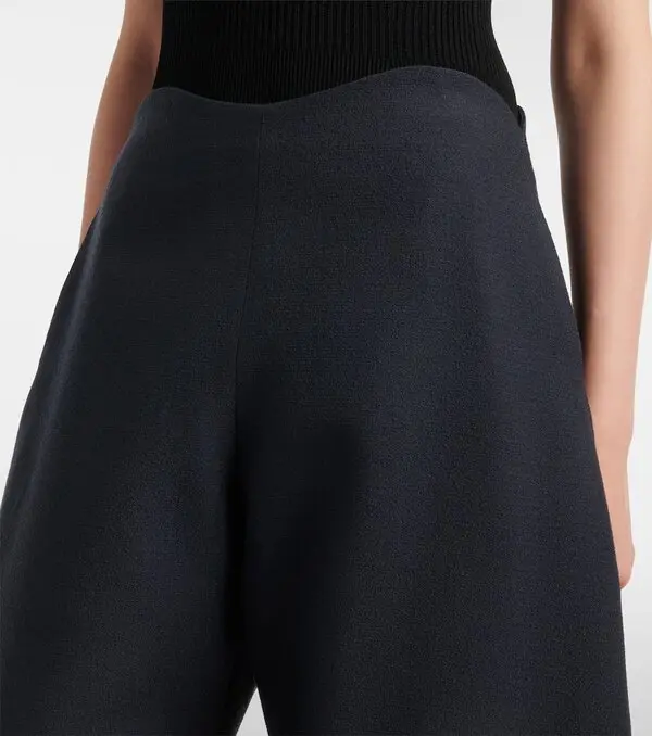 Alaïa Wool Crepe Barrel-leg Pants - Grey