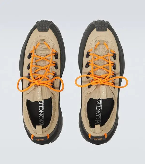 Moncler Trailgrip Lite3 Suede-trimmed Lace-up Sneakers - Beige