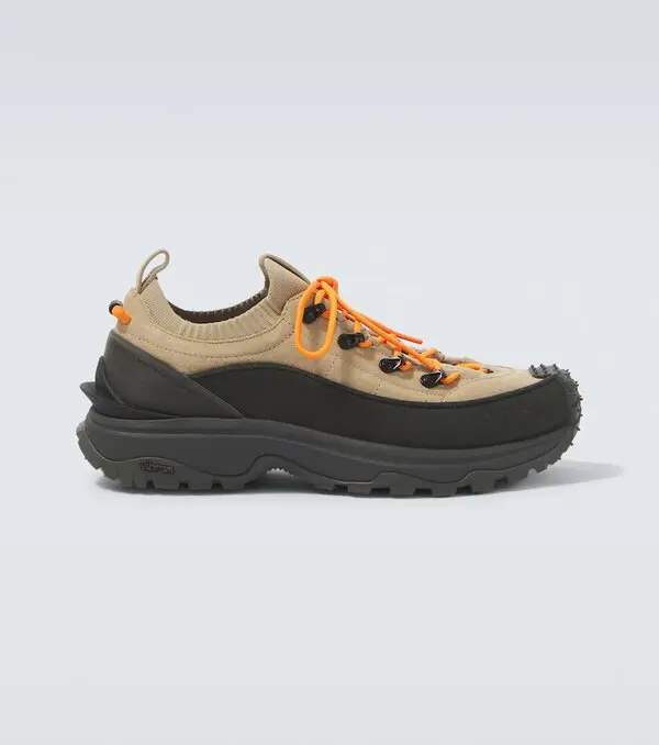 Moncler Trailgrip Lite3 Suede-trimmed Lace-up Sneakers - Beige