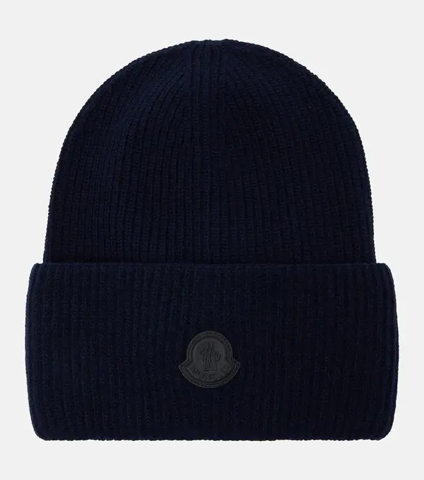 Moncler Wool And Cashmere Beanie - Blue