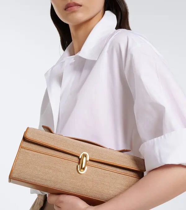 Savette Symmetry Slim Medium Canvas Top-handle Bag - Brown