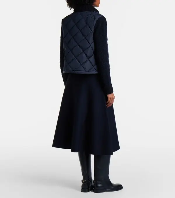 Moncler Wool-blend Midi Skirt