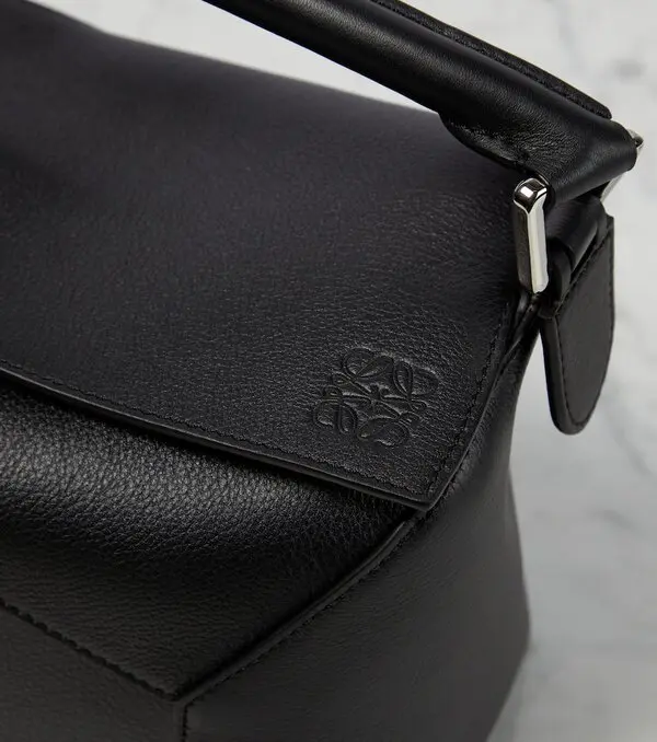 Loewe Puzzle Edge Small Leather Top Handle Bag - Black