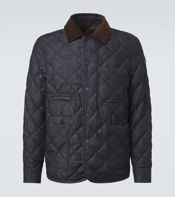 Moncler Quilted Denim Down Jacket