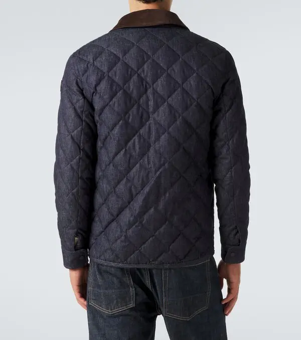 Moncler Quilted Denim Down Jacket