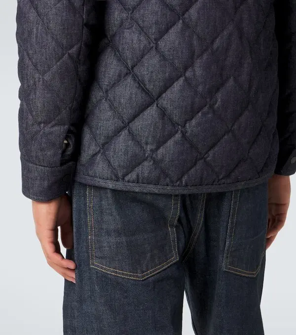 Moncler Quilted Denim Down Jacket