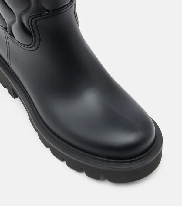 Moncler Quilted Knee High Boots - Black