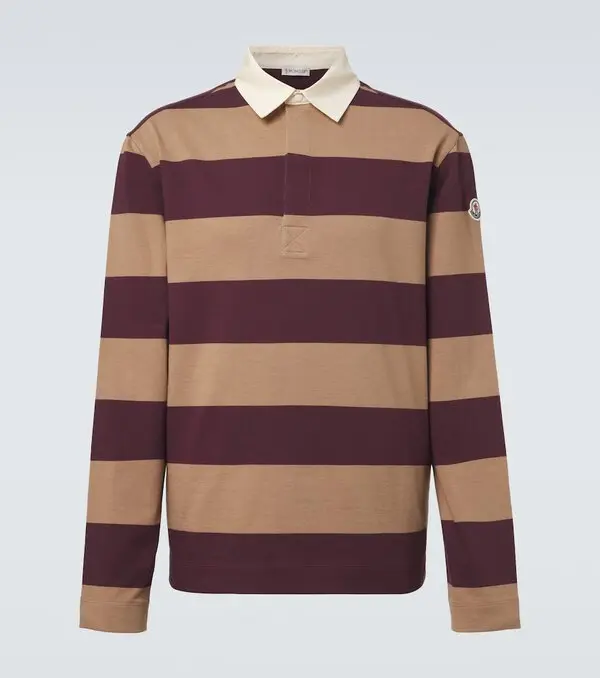 Moncler Striped Cotton Pique Polo Shirt - Multicoloured