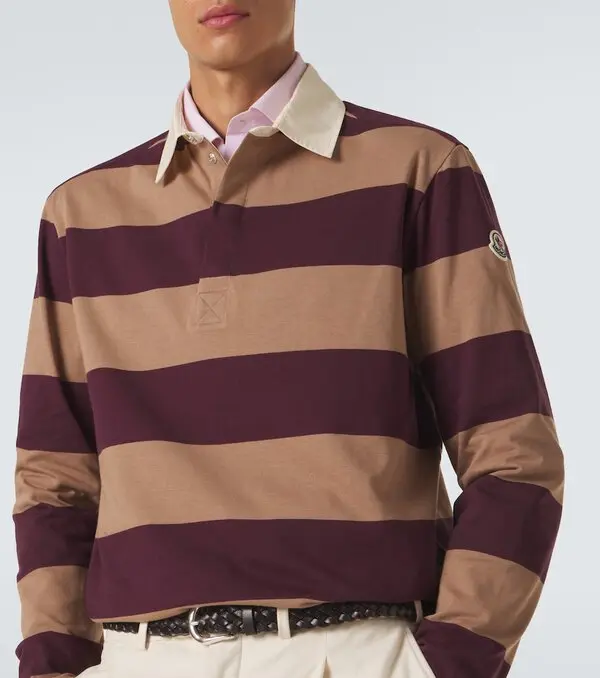 Moncler Striped Cotton Pique Polo Shirt - Multicoloured