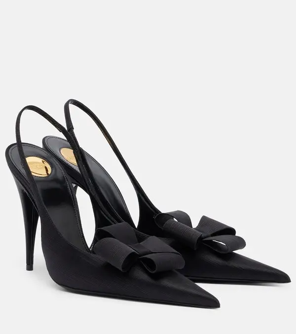 Saint Laurent Tea Bow-detail Slingback Pumps