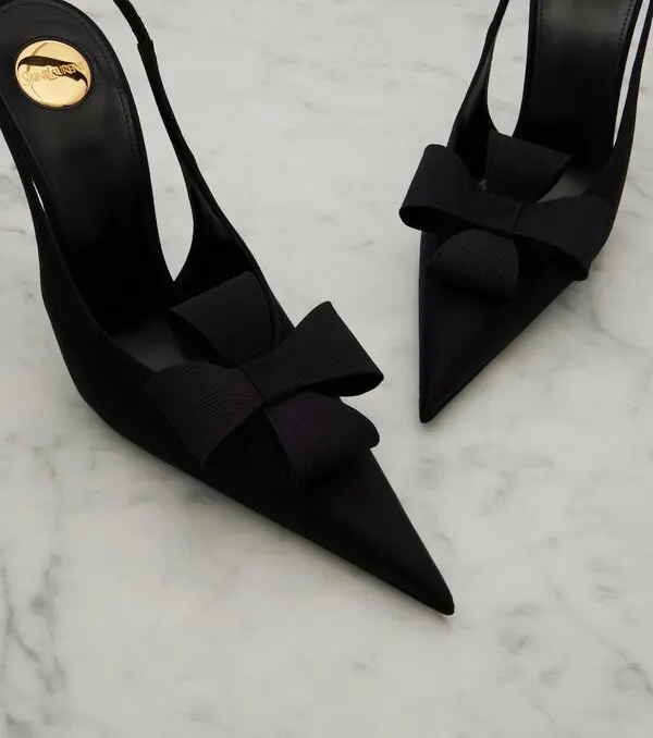 Saint Laurent Tea Bow-detail Slingback Pumps