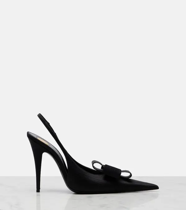 Saint Laurent Tea Bow-detail Slingback Pumps