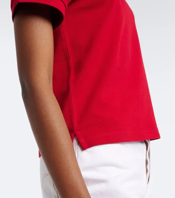Versace Greca Cotton Pique Polo Shirt - Red