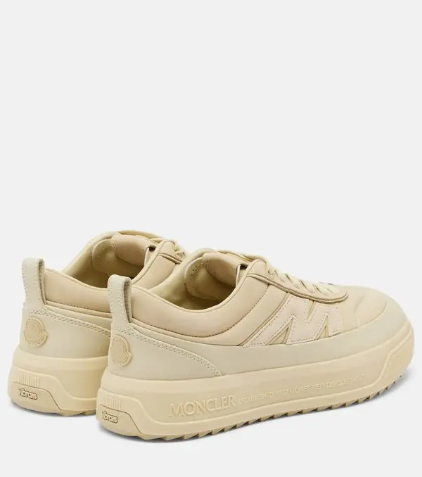 Moncler Leather-trimmed Sneakers - Beige