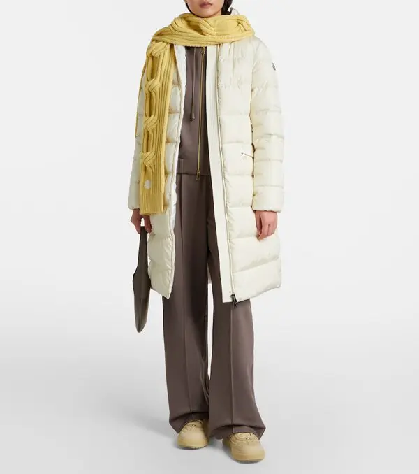 Moncler Leather-trimmed Sneakers - Beige