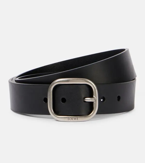 Loewe Leather Belt With Palladium Buckle - Black