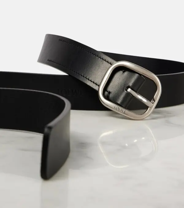 Loewe Leather Belt With Palladium Buckle